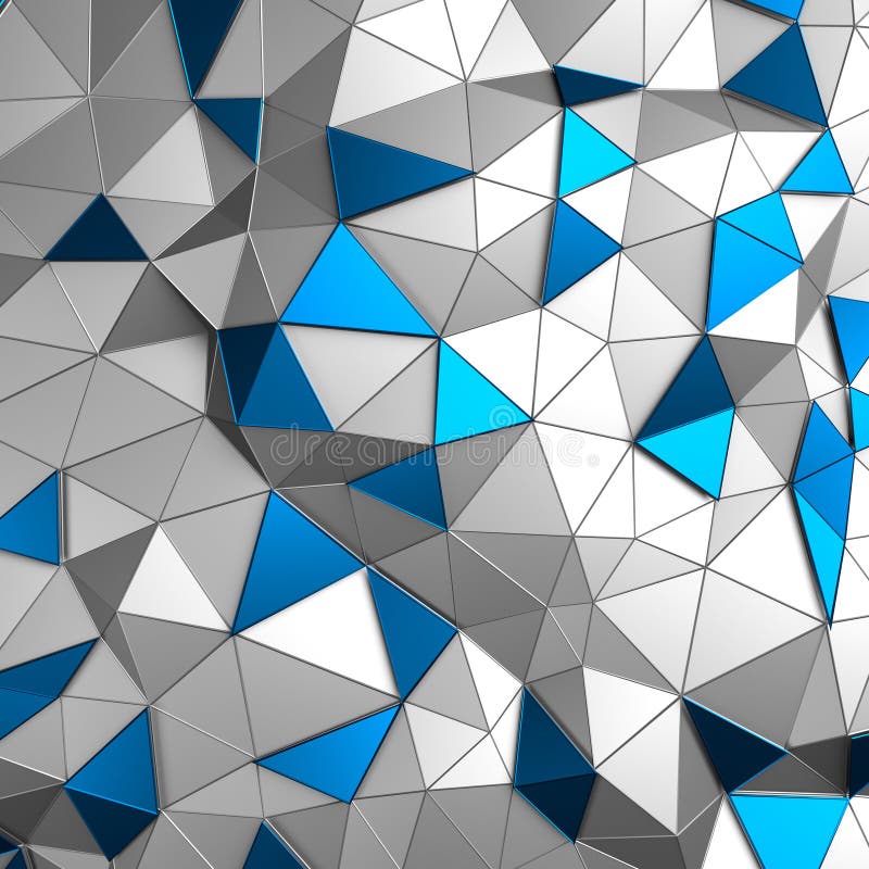 Abstract 3d Rendering of Low Poly Metal Surface Stock Illustration ...