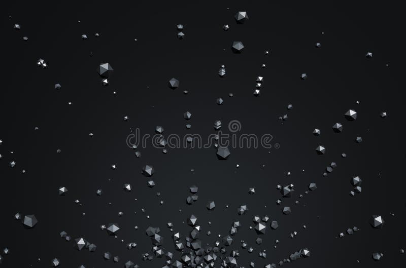 Abstract 3D Rendering of Low Poly Particles Stock Illustration ...