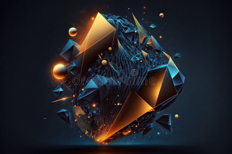Abstract 3d Rendering of Low Poly Shape. (Ai Generated) Stock ...