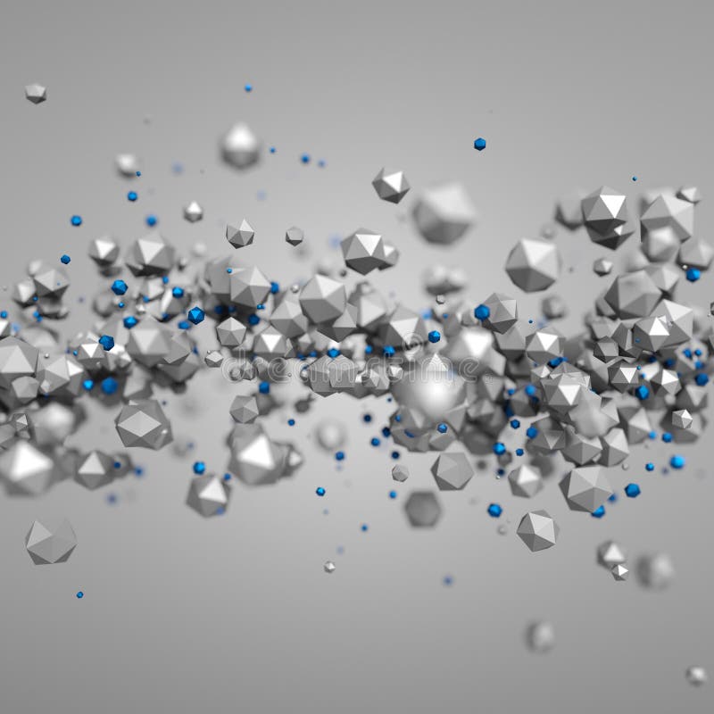 Abstract 3D Rendering of Low Poly Spheres Stock Illustration ...