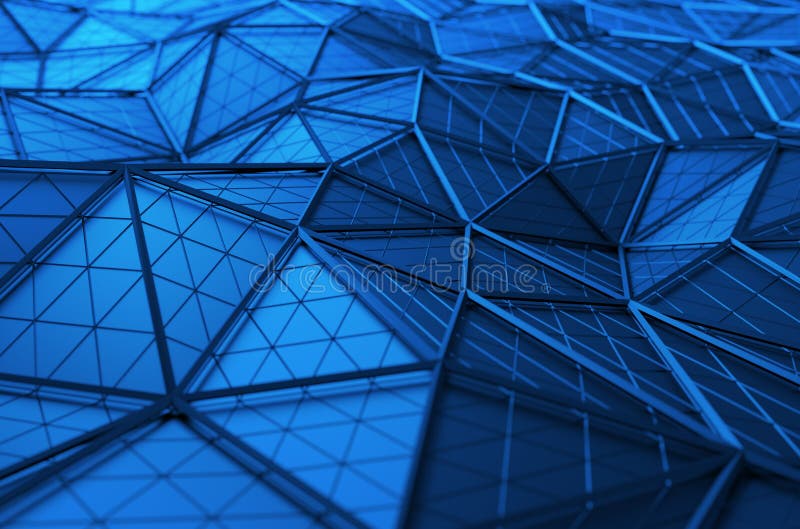 Abstract 3D Rendering of Low Poly Surface. Stock Illustration ...