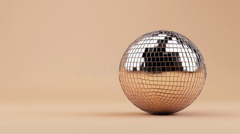 Metallic Gold Sphere Abstract 3D Render on Beige Background Stock ...