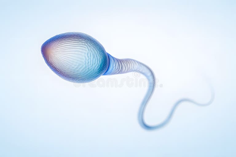Abstract 3d Rendering Microscopic View of a Single Blue Sperm Cell ...