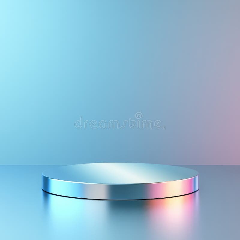 Minimalist Metallic Podium on Gradient Background Stock Illustration ...