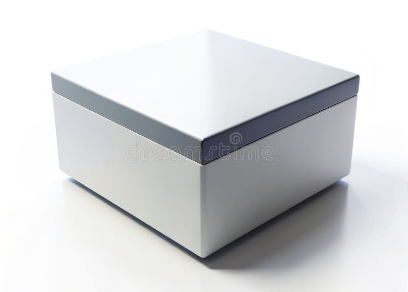 Abstract 3D Rendering a Minimalist White Cube on a Black Base Viewed ...