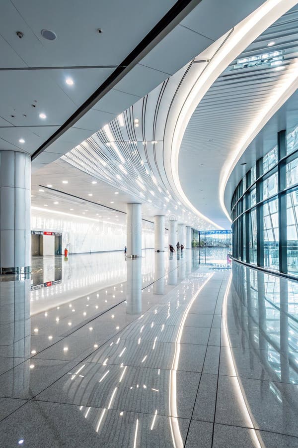 Abstract 3D Rendering of Modern Illuminated Space Stock Image - Image ...