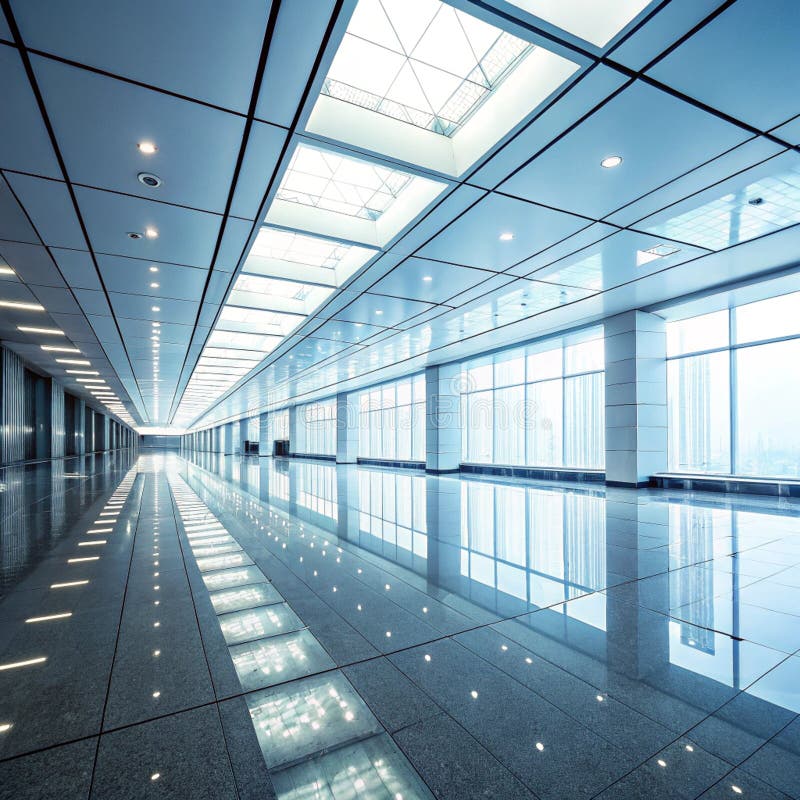 Abstract 3D Rendering of Modern Illuminated Space Stock Photo - Image ...