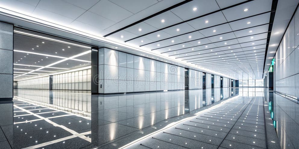 Abstract 3D Rendering of Modern Illuminated Space Stock Illustration - Illustration of modern ...