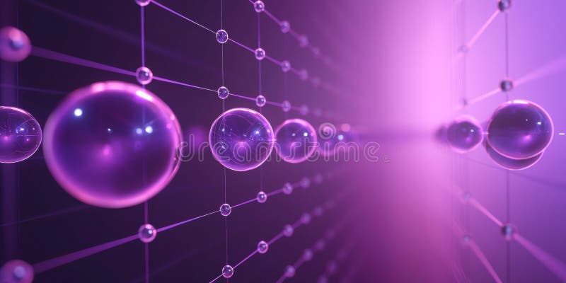 Abstract 3d Rendering of a Network of Spheres Connected by Lines ...