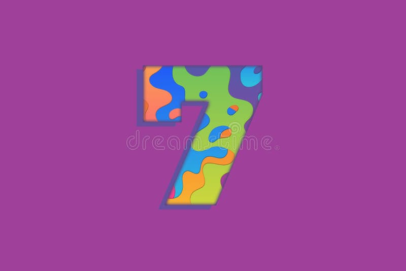 Abstract 3D Rendering Number 7 Stock Illustration - Illustration of ...