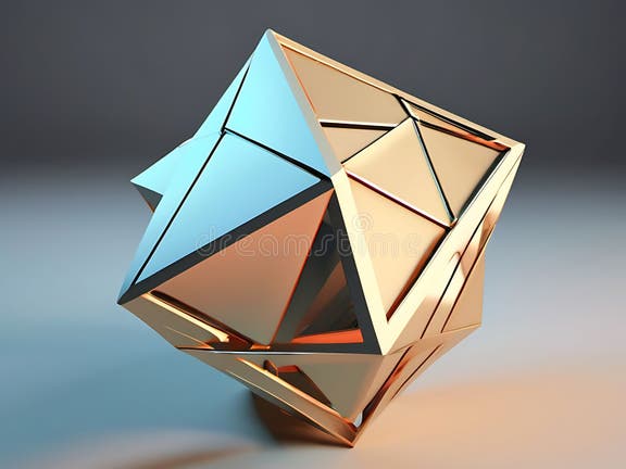 Abstract 3D Rendering of Octahedral Shape Shifting Simple Stock ...