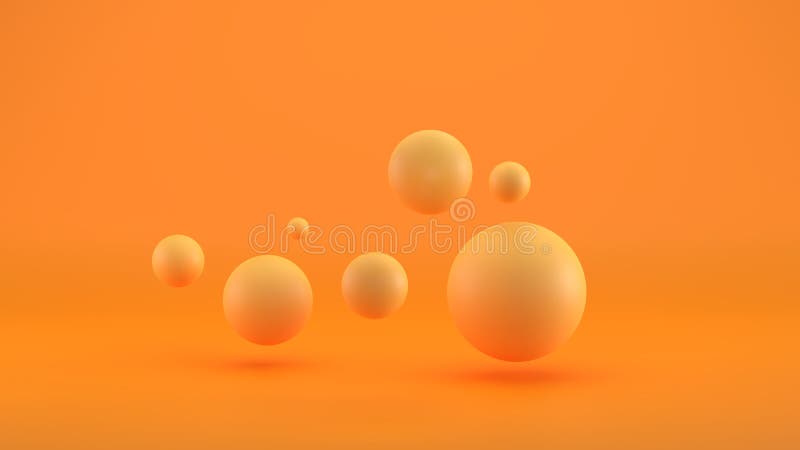Abstract 3D Rendering of Orange Spheres, Modern Background Stock ...