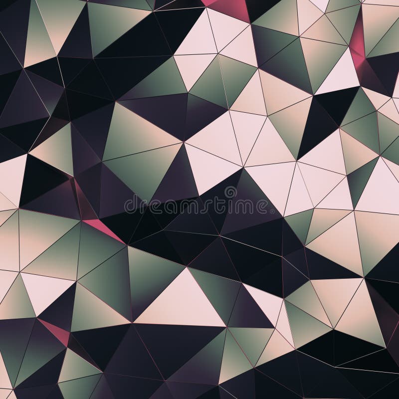 Abstract 3D Rendering of Polygonal Surface Stock Illustration ...