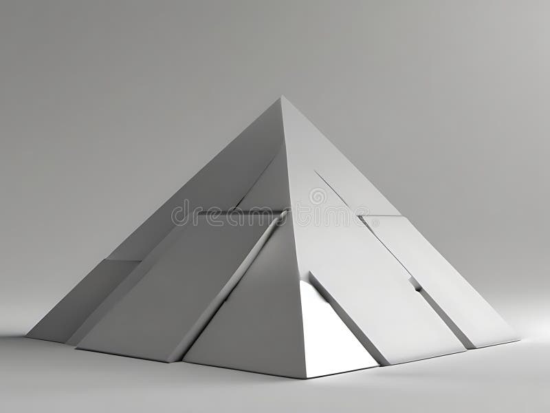 Abstract 3D Rendering of Pyramid Rotating Simple Modern Stock ...