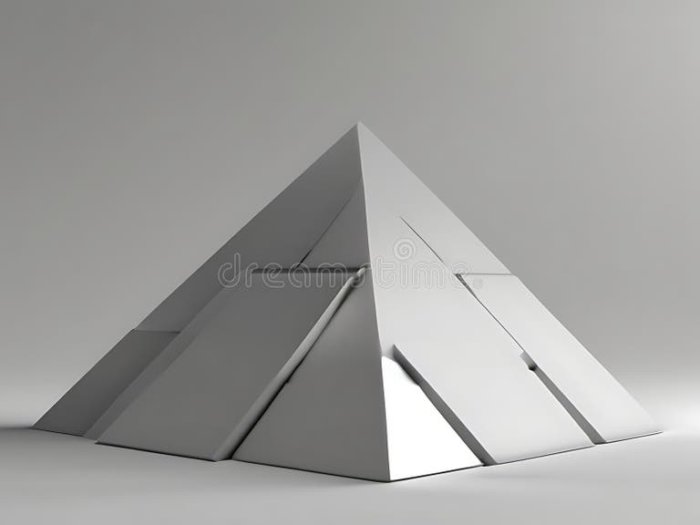 Abstract 3D Rendering of Pyramid Rotating Simple Modern Stock ...