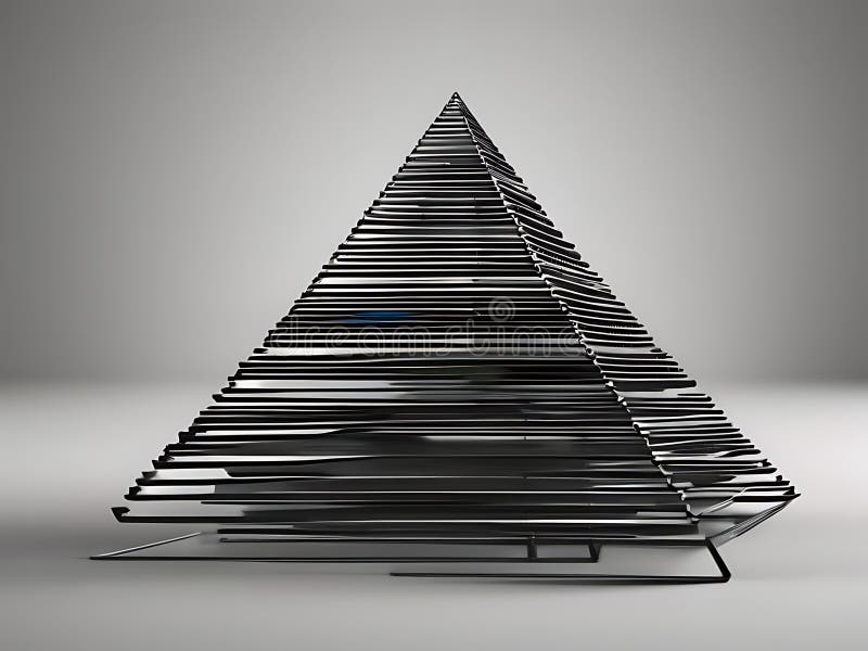 Abstract 3D Rendering of Pyramidical Structure Shifting Simple Stock ...