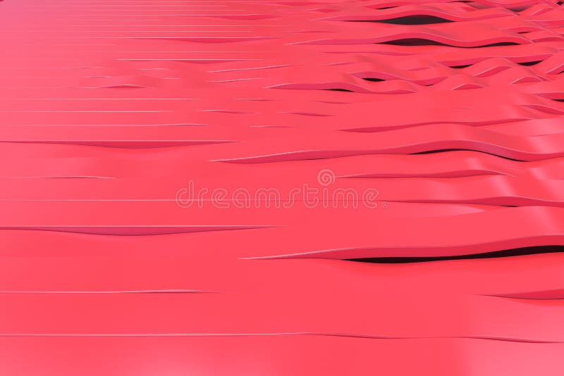 Abstract 3D Rendering of Red Sine Waves Stock Illustration ...