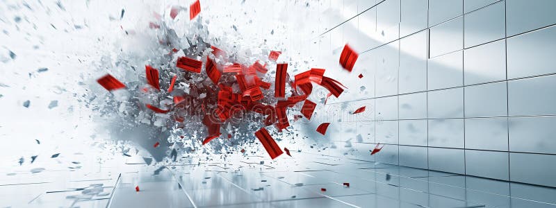Abstract 3D Geometric Explosion Stock Illustration - Illustration of ...