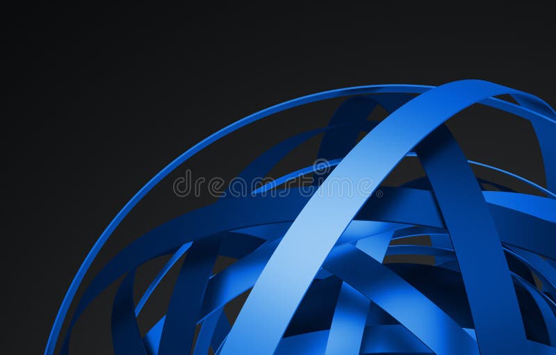 Abstract 3D Rendering of Sphere with Rings. Stock Illustration ...