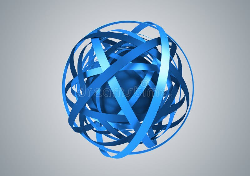 Abstract 3D Rendering of Sphere with Rings. Stock Illustration ...