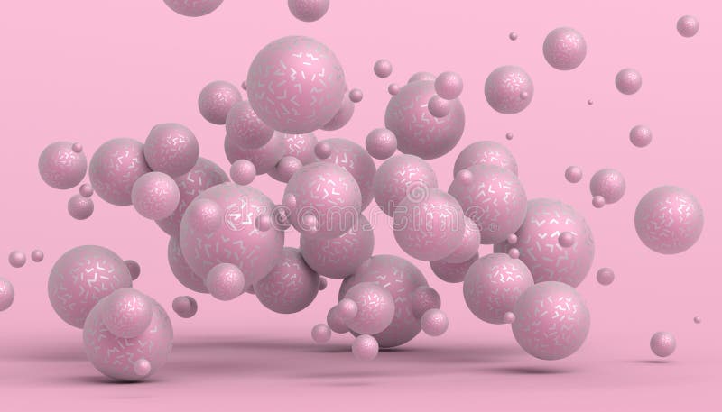 Abstract 3D Rendering of Spheres Stock Illustration - Illustration of ...