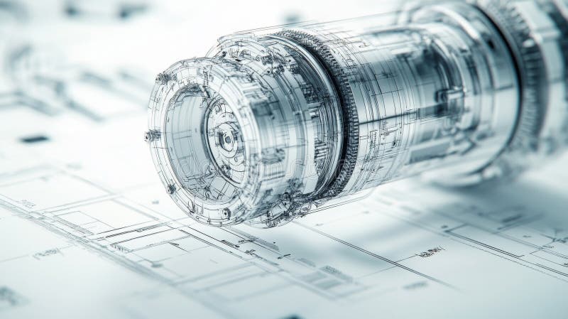 Abstract 3D Rendering of a Technological Component Resting on a ...