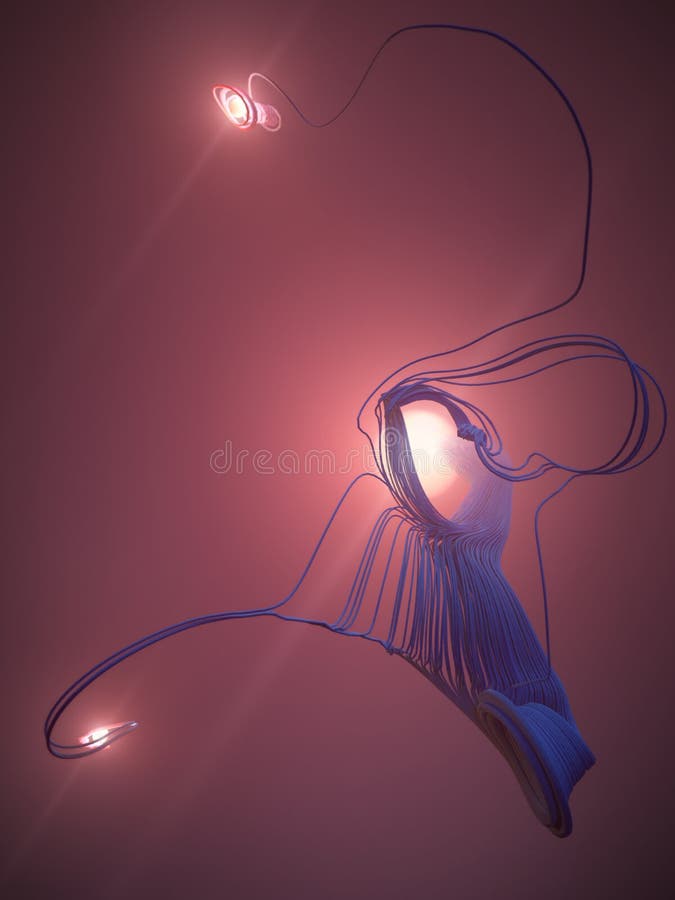 Abstract 3d Rendering Trail Trace Effect with Lighting Balls Stock ...