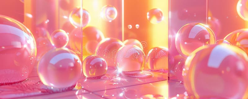 Abstract 3D Rendering of Translucent Spheres with Vibrant Colors and ...