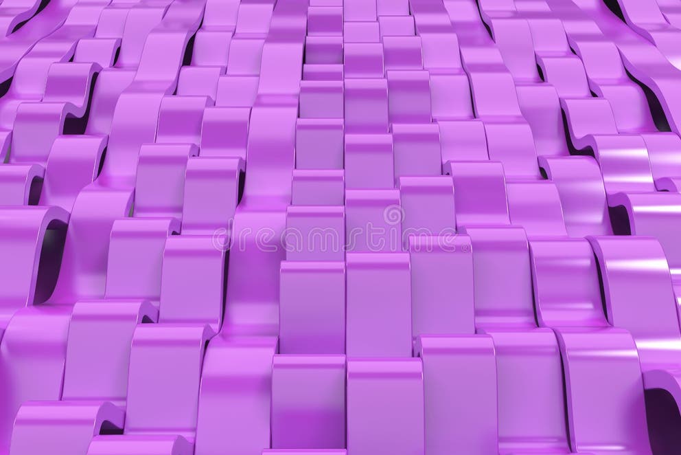 Abstract 3D Rendering of Violet Sine Waves Stock Illustration ...