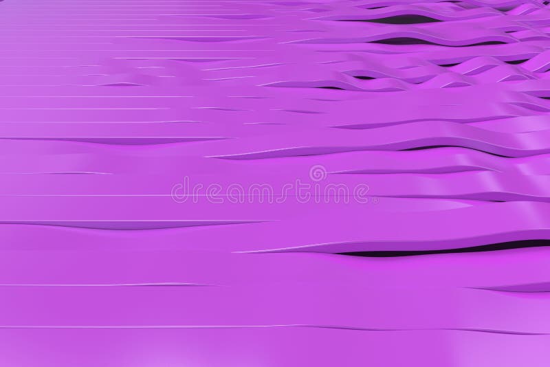 Abstract 3D Rendering of Violet Sine Waves Stock Illustration ...