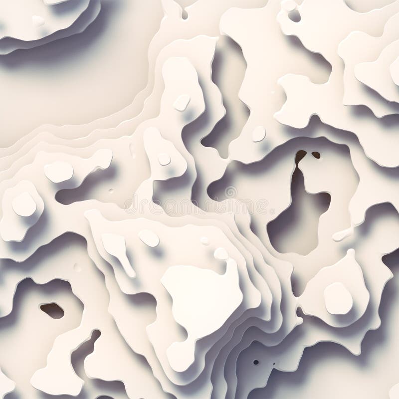 Abstract 3d Rendering White Background. Wavy Geometric Lines for ...