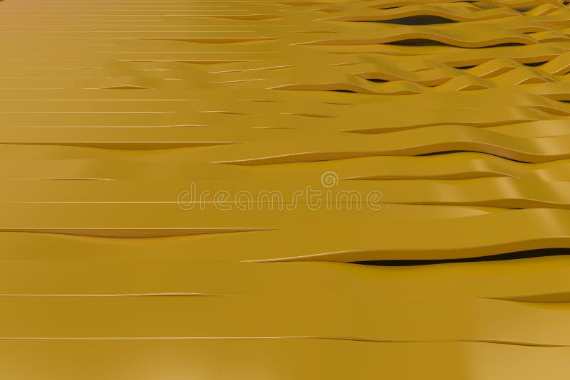 Abstract 3D Rendering of Yellow Sine Waves Stock Illustration ...
