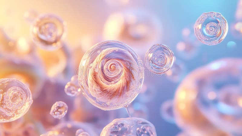 Abstract 3D Representation of Snail Mucin Cells in Vibrant Colors Stock ...