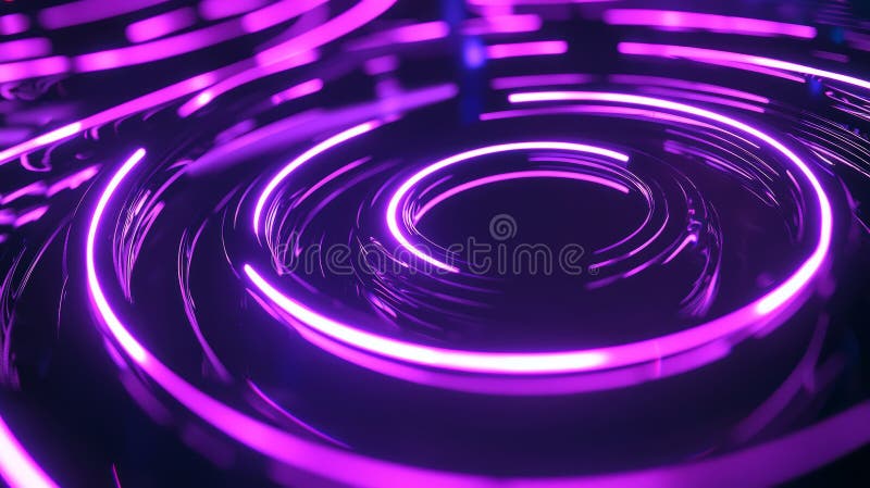 Abstract 3D Rings in Luminous Violet Hues, Layered Circular Lines ...