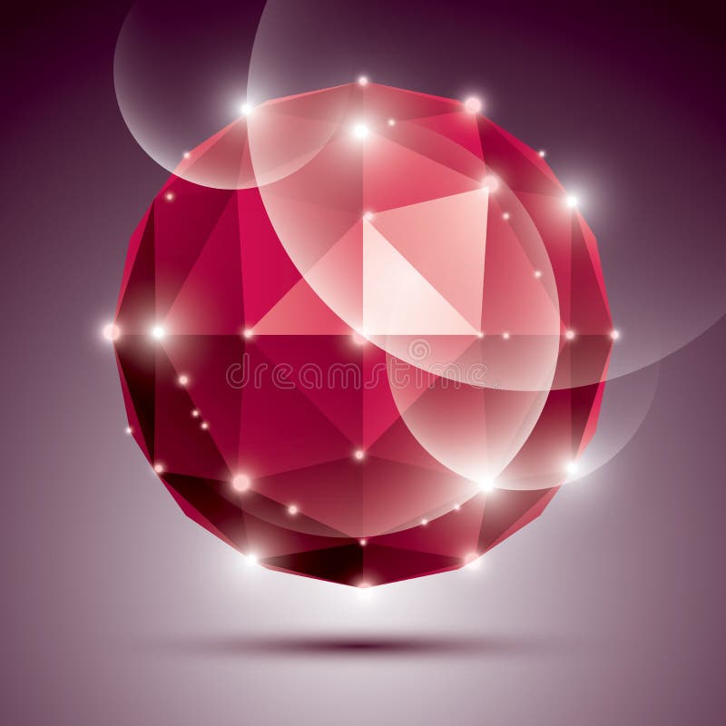 Abstract 3D Ruby Twinkle Sphere with Sparkles, Red Stock Vector ...