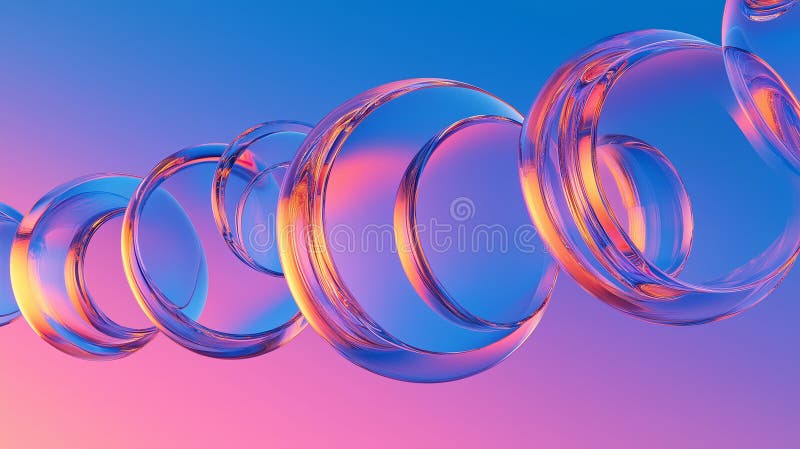 Abstract 3D Scene with Transparent Overlapping Discs, Generative Ai ...