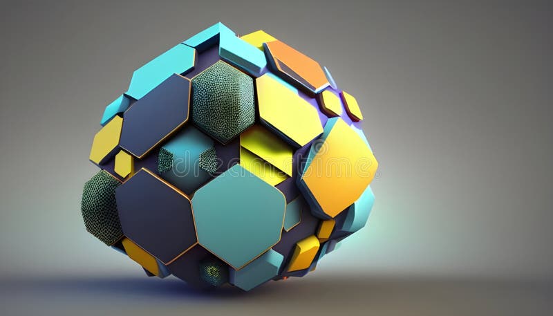 Abstract 3d Sci-fi Colorful Sphere with Gradient Background Stock ...