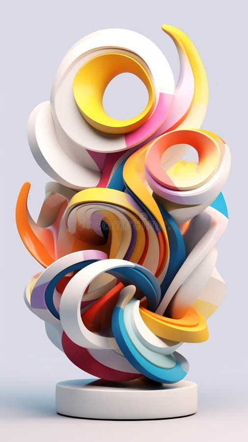 Abstract 3D Sculpture with Colorful Mix of Materials. Generative AI ...