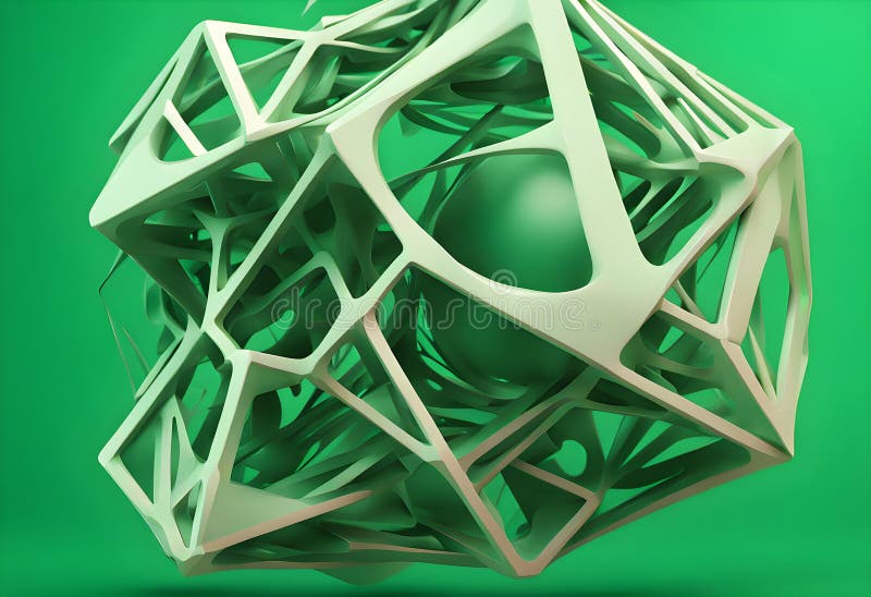Abstract 3d Shape Against Green Stock Illustration - Illustration of ...