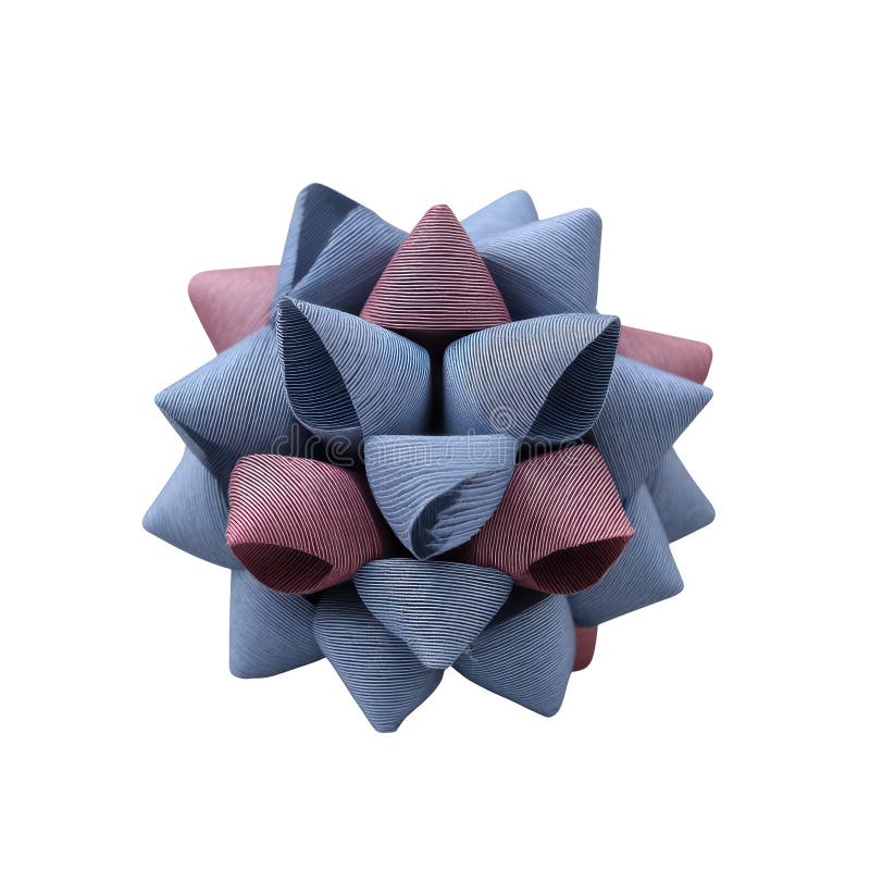 Abstract 3D Shape with Blue and Pink Curved Striped Surfaces, Creating ...