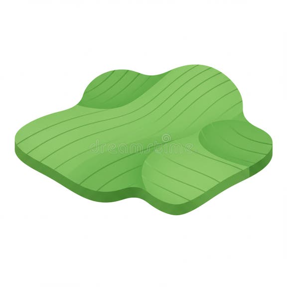 Abstract 3D Shape Resembling an Undulating Terrain or Stylized Leaf ...