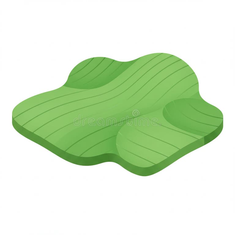 Abstract 3D Shape Resembling an Undulating Terrain or Stylized Leaf ...