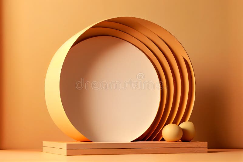 Abstract 3d Shapes on a Beige Background. 3d Illustration Stock ...