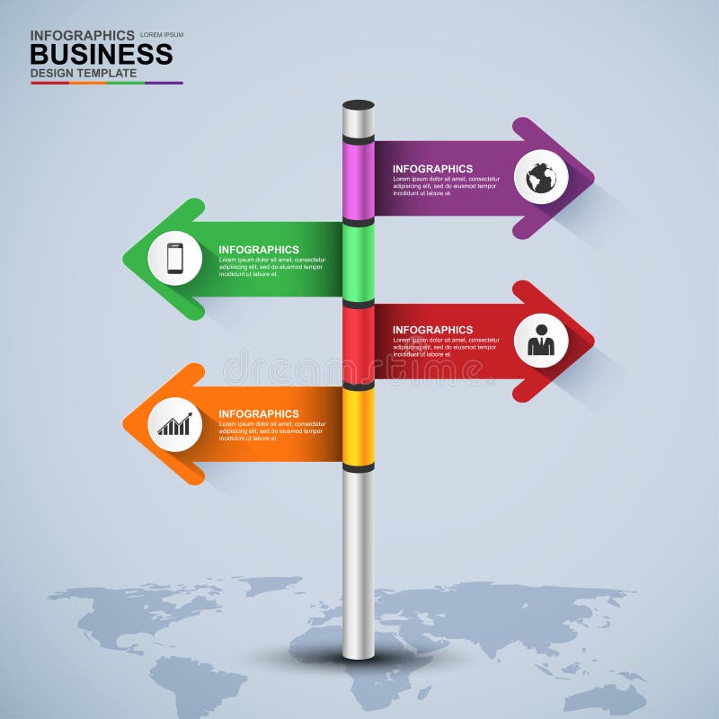 Abstract 3d Signpost Infographic Design Template Stock Vector ...
