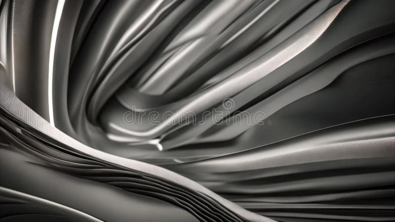 Abstract 3D Silver Curves, Rendered Design, Digital Art, Futuristic ...