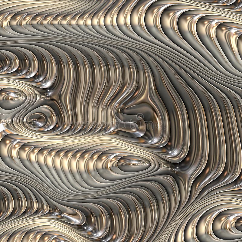 3d Silver Wave Style Metallic Texture Pattern Stock Illustration ...