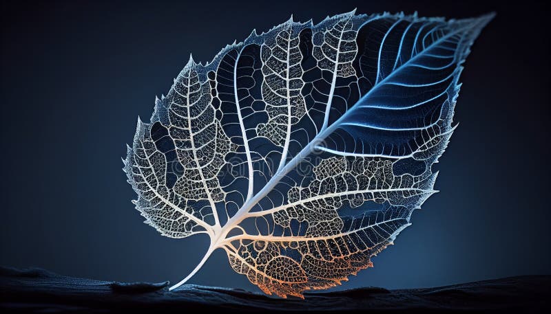 Abstract 3d Skeletonized Leaf Background. Stock Illustration ...