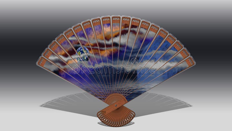 3d space scene fan stock illustration. Illustration of brand - 229357353