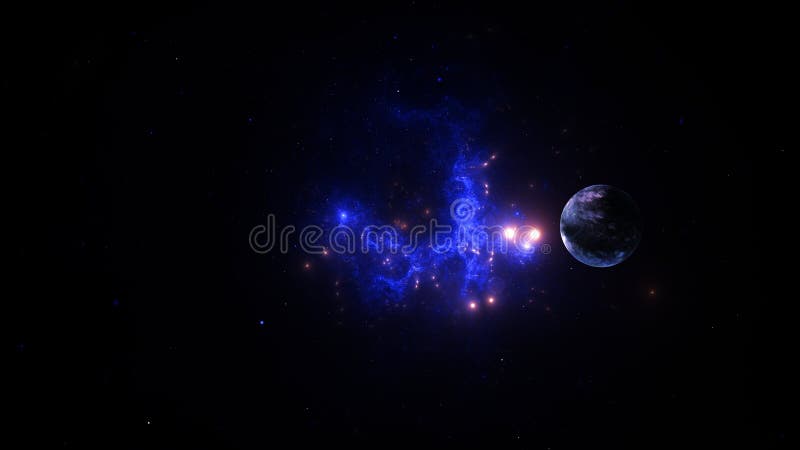 3d space scene with planet stock illustration. Illustration of graphic ...