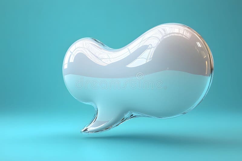 Abstract 3D Speech Bubble on Turquoise Background for Modern Design ...